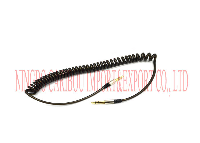 3.5 Mm Male To Male Coiled Stereo Audio Cable / Retractable MP3 Player ...